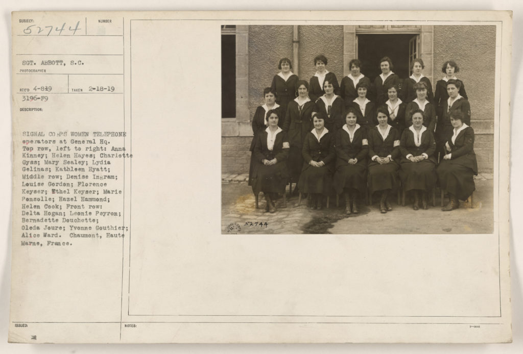 “Hello Girls” – Women Telephone Operators during WWI – The Unwritten Record