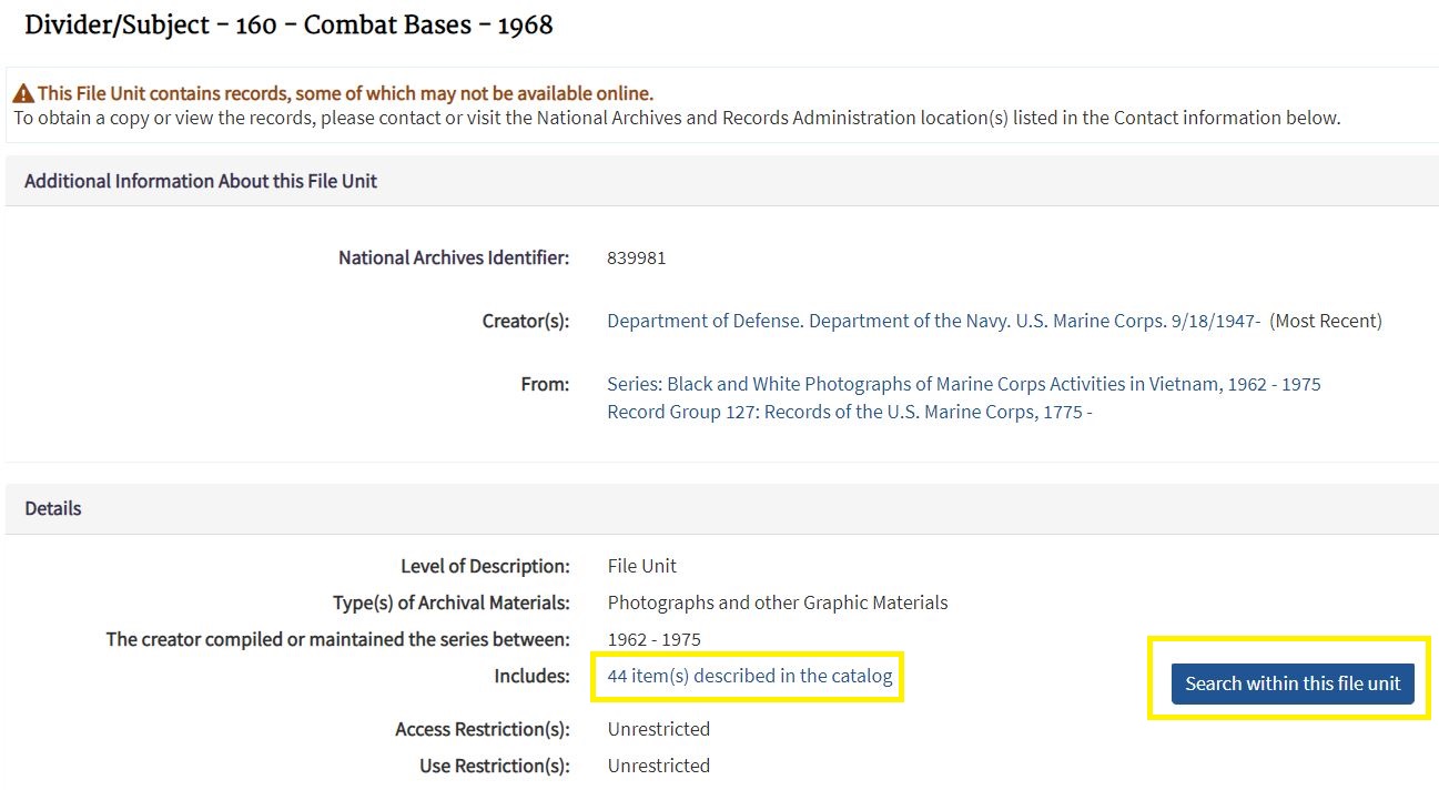 Searching the National Archives Catalog for Still Photographs – The ...