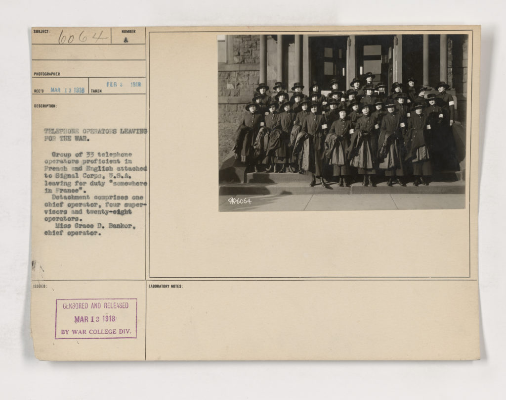 “Hello Girls” – Women Telephone Operators during WWI – The Unwritten Record
