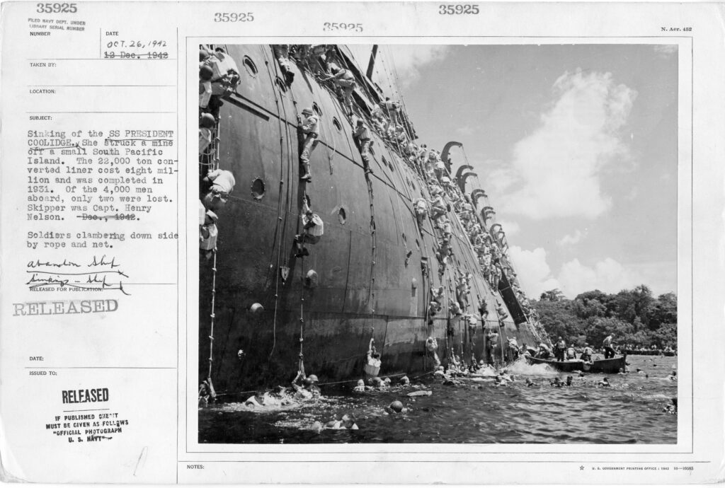 The Sinking of the SS President Coolidge – The Unwritten Record