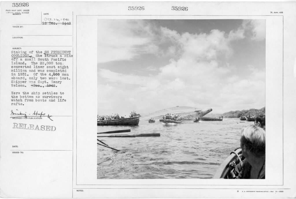 The Sinking of the SS President Coolidge – The Unwritten Record