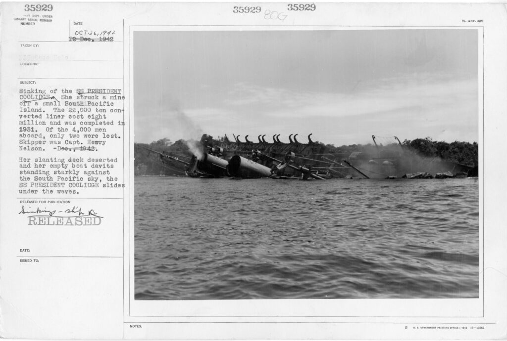 The Sinking of the SS President Coolidge – The Unwritten Record